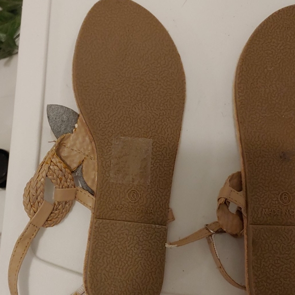 Avon | Shoes | Sandals Nwot Vegan Suede Sandals W Faux Leather Tan And ...